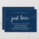 Nothing Fancy Just Love, Navy blue, elopement Invi Invitation | Zazzle