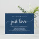 Nothing Fancy Just Love, Navy blue, elopement Invi Invitation | Zazzle
