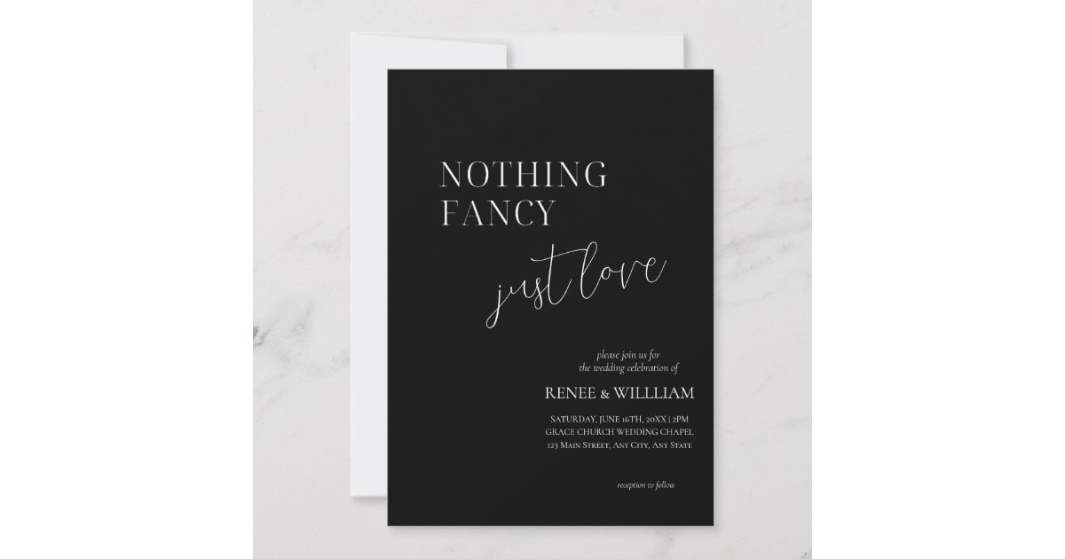Nothing Fancy, Just Love QR Code Wedding Invitation | Zazzle