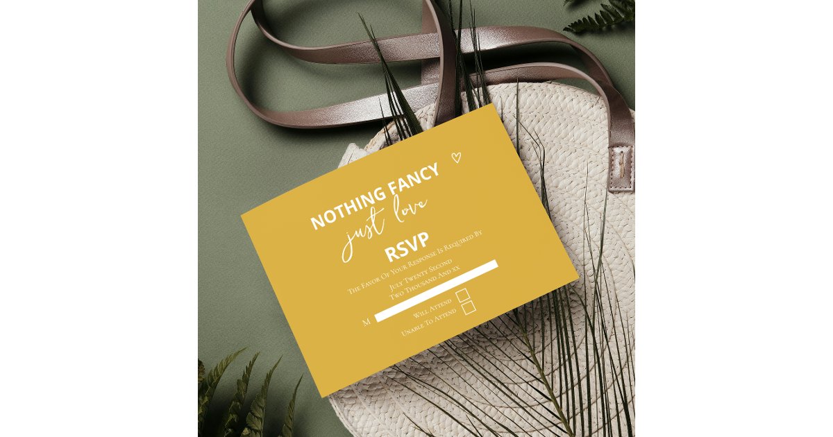 Nothing Fancy Just Love Retro Colorful Wedding RSVP Card | Zazzle