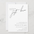 Nothing Fancy Just Love Script Wedding Invitation | Zazzle