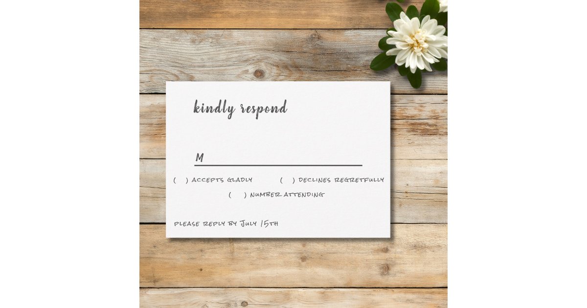 Nothing Fancy Just Love Simple Casual Chalkboard RSVP Card | Zazzle