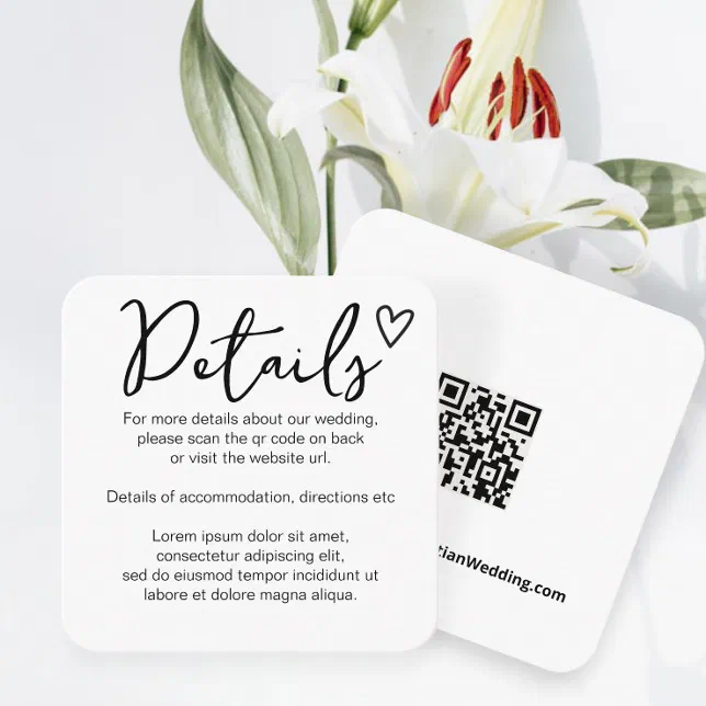 Nothing Fancy Just Love Simple QR Code Enclosure Card | Zazzle