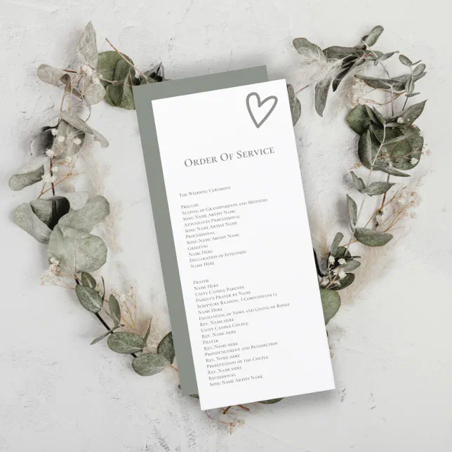 Nothing Fancy Order of Service Wedding Card | Zazzle