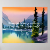 Nothing Is Lacking Zen Quote Peaceful Lake Scene Poster | Zazzle