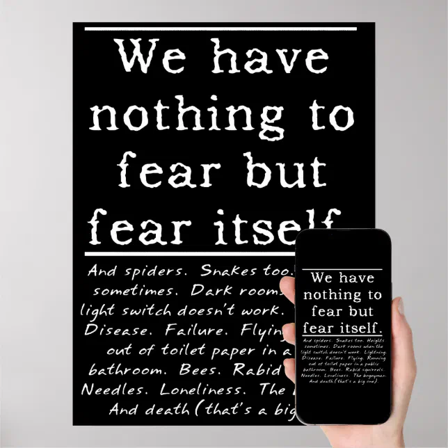 Nothing To Fear ? Funny Print Poster Humor | Zazzle
