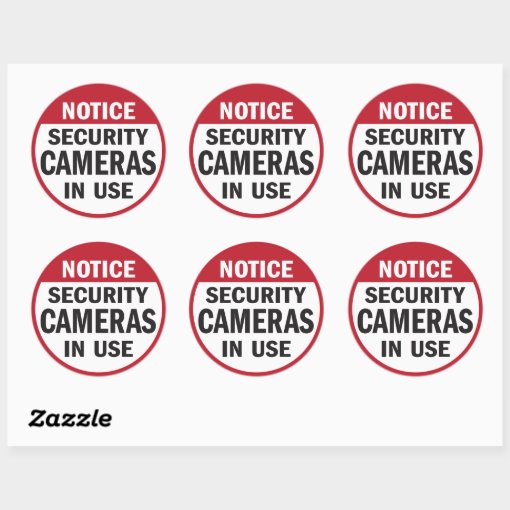Notice: Security Cameras in Use sticker | Zazzle