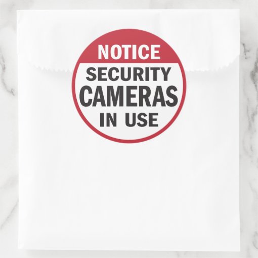 Notice: Security Cameras in Use sticker | Zazzle