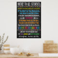 Notice To All Students Classroom Teacher Poster | Zazzle
