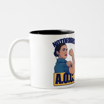 Notorious AOC alexandria ocasio cortez retro rosie Two-Tone Coffee Mug ...