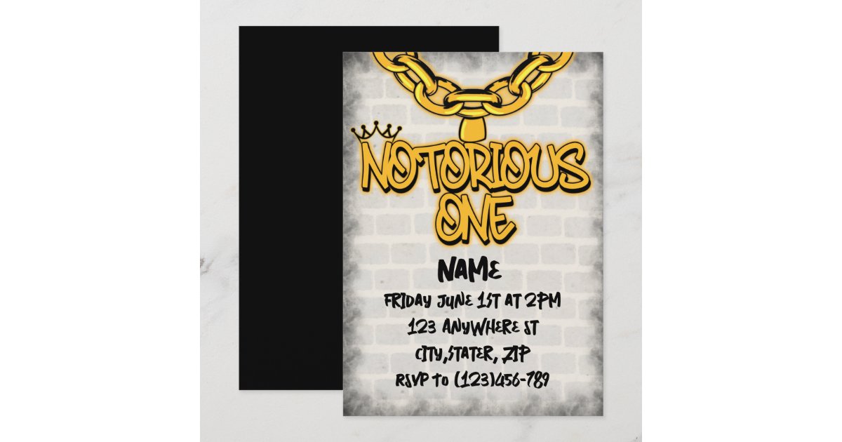 Notorious One 1st Birthday Invitation | Zazzle