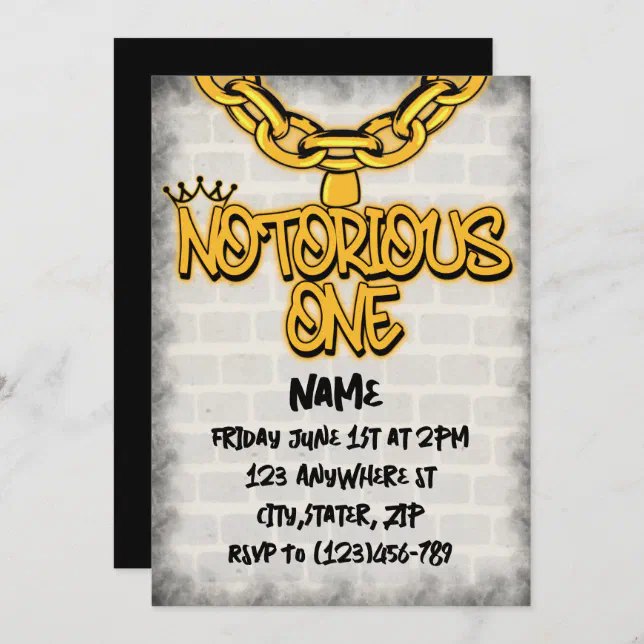Notorious One 1st Birthday Invitation | Zazzle
