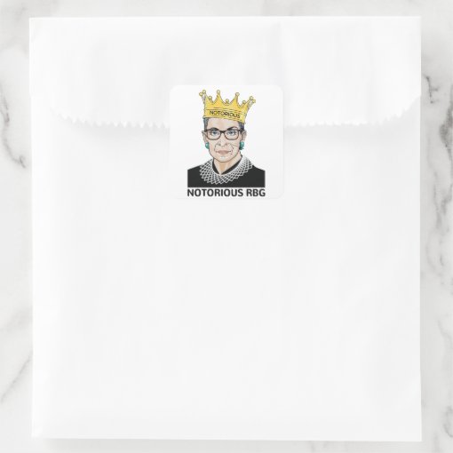 Notorious RBG BLACK - Ruth Bader Ginsburg Square Sticker | Zazzle
