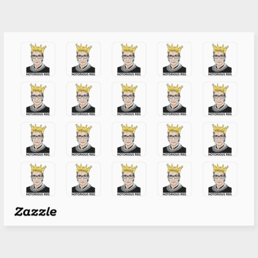 Notorious RBG BLACK - Ruth Bader Ginsburg Square Sticker | Zazzle