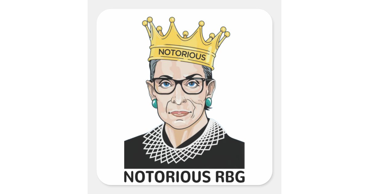 Notorious RBG BLACK - Ruth Bader Ginsburg Square Sticker | Zazzle