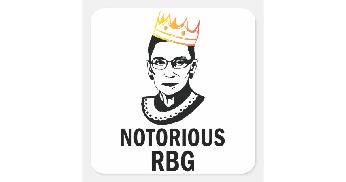 Notorious RBG (GOLD) - Ruth Bader Ginsburg Square Sticker | Zazzle