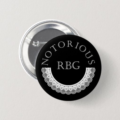 Notorious RBG Ruth Bader Ginsburg Lace Collar Button | Zazzle