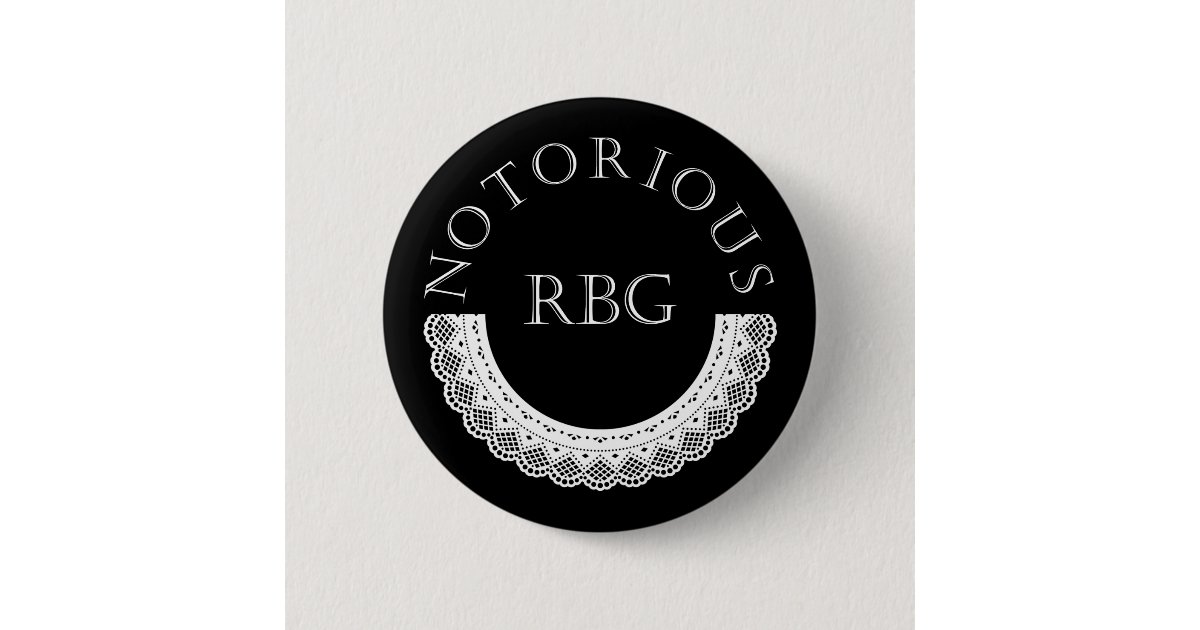 Notorious RBG Ruth Bader Ginsburg Lace Collar Button | Zazzle