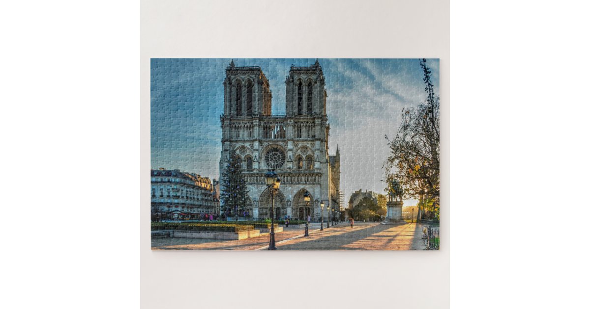 Notre Dame Cathedral Paris Christmas 20" x 30" Jigsaw Puzzle | Zazzle