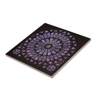 Notre Dame Cathedral Paris Rose Window Ceramic Tile | Zazzle
