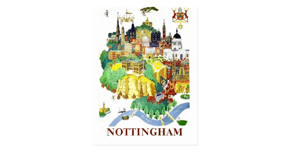 Nottingham city, houses, Great Britain, vintage Postcard | Zazzle.com