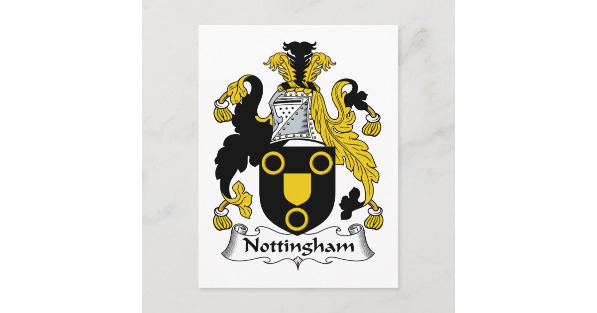 Nottingham Family Crest Postcard | Zazzle