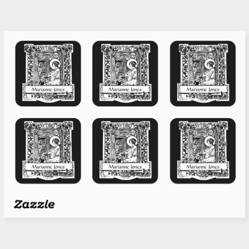 Nouveau Ex-Libris Bookplate Stickers | Zazzle