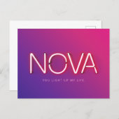 Nova name in neon lights postcard | Zazzle