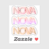 Nova name in neon lights x3 sticker | Zazzle