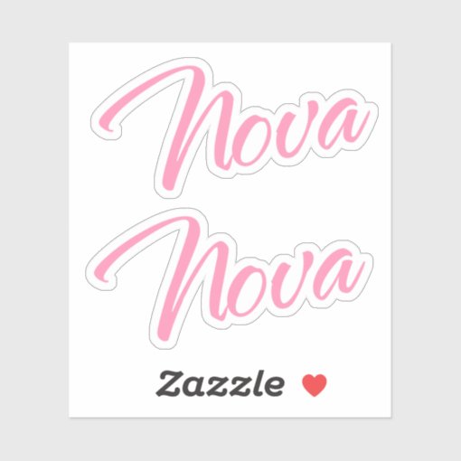 Nova name x 2 vinyl sticker | Zazzle