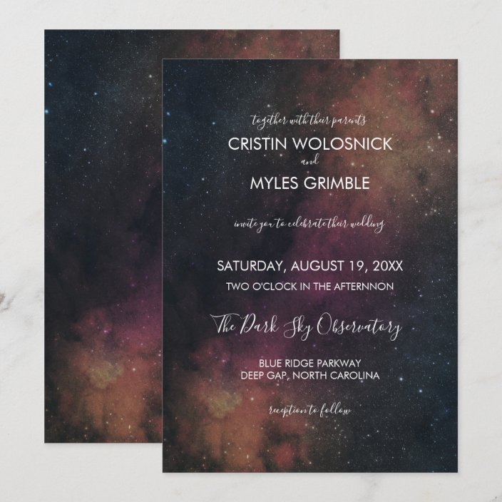 Nova Night Sky Wedding Invitation | Zazzle.com