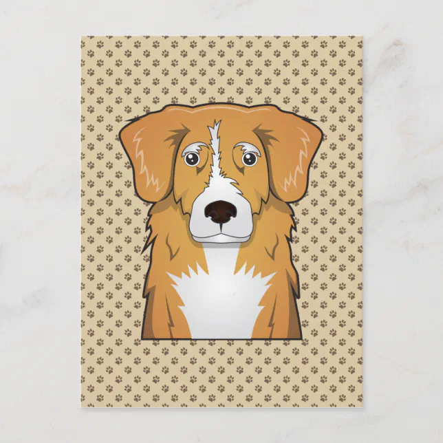 Nova Scotia Duck Tolling Retriever Cartoon Postcard | Zazzle
