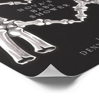 NOVA Skeleton Heart Hands Baby Shower Welcome Poster | Zazzle