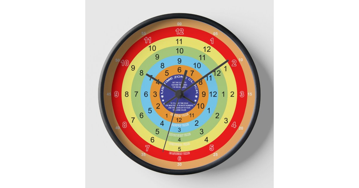 Novelty American Time Zone Large Clock | Zazzle