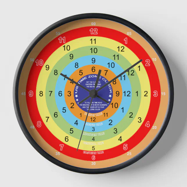 Novelty American Time Zone Large Clock | Zazzle