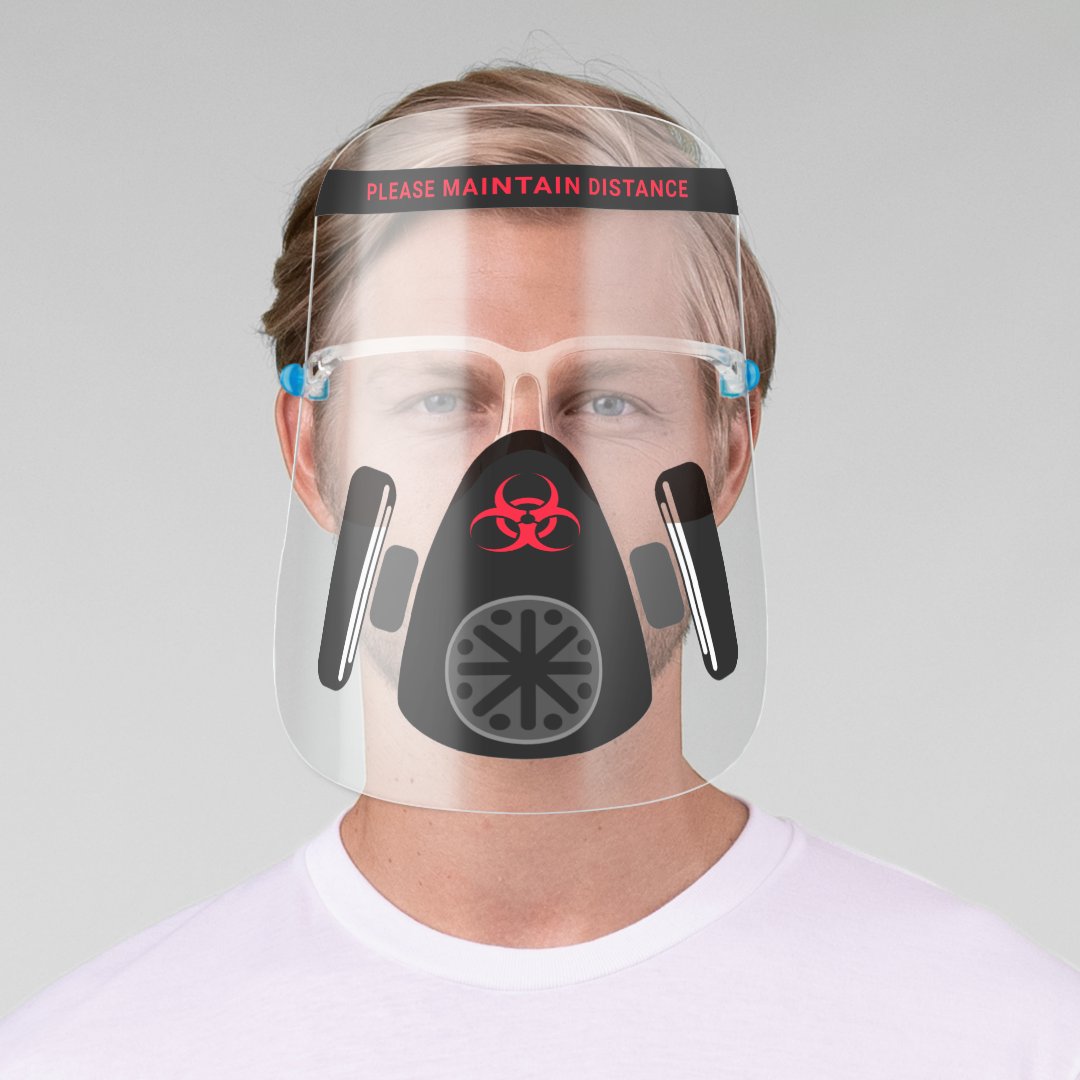 Novelty Biohazard Gas Mask Custom Face Shield | Zazzle