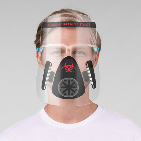 Novelty Biohazard Gas Mask Custom Face Shield | Zazzle.com