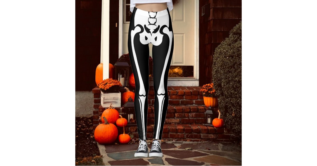 Novelty Fun Halloween Skeleton Legs Leggings | Zazzle