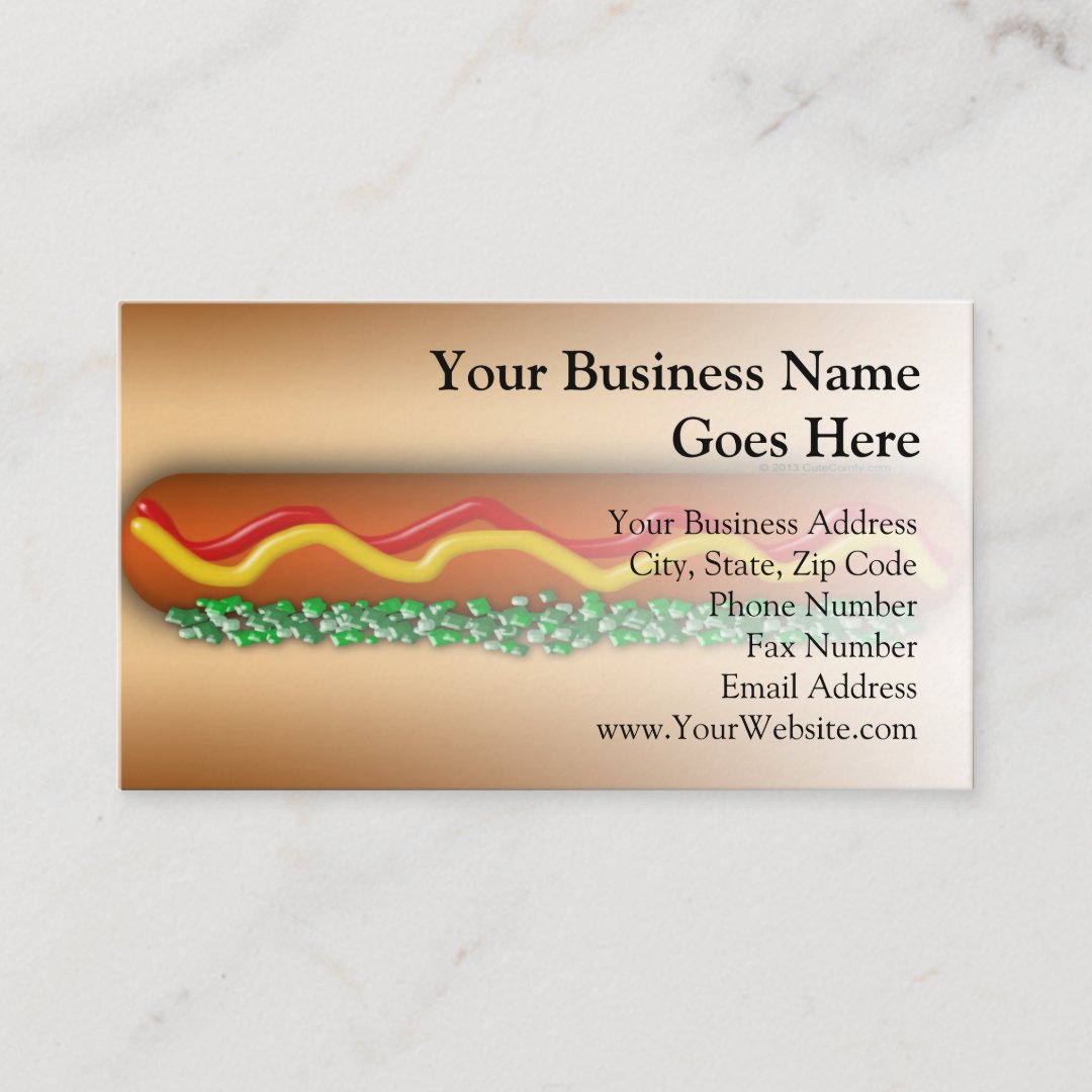 Novelty Hot Dog Graphic Vending Restaurant Food Business Card | Zazzle