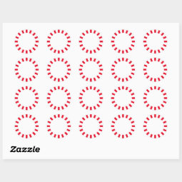 Novelty Red and White Peppermint Candy Classic Round Sticker | Zazzle
