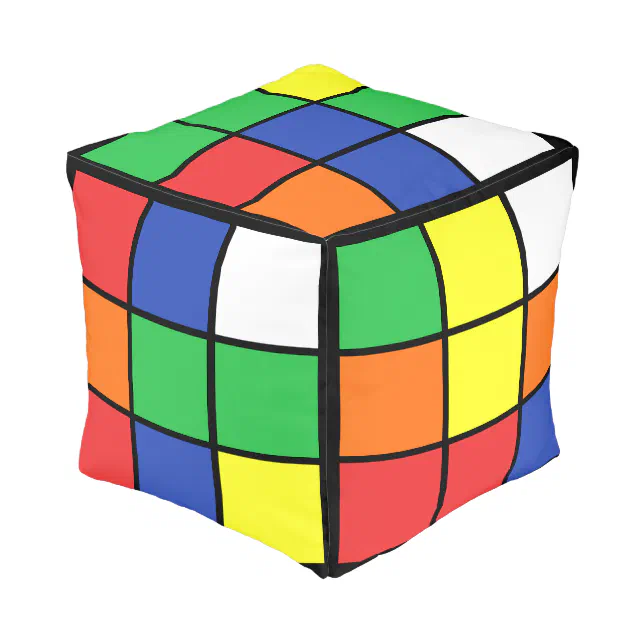 Novelty Square Retro Cube Game Pouf | Zazzle