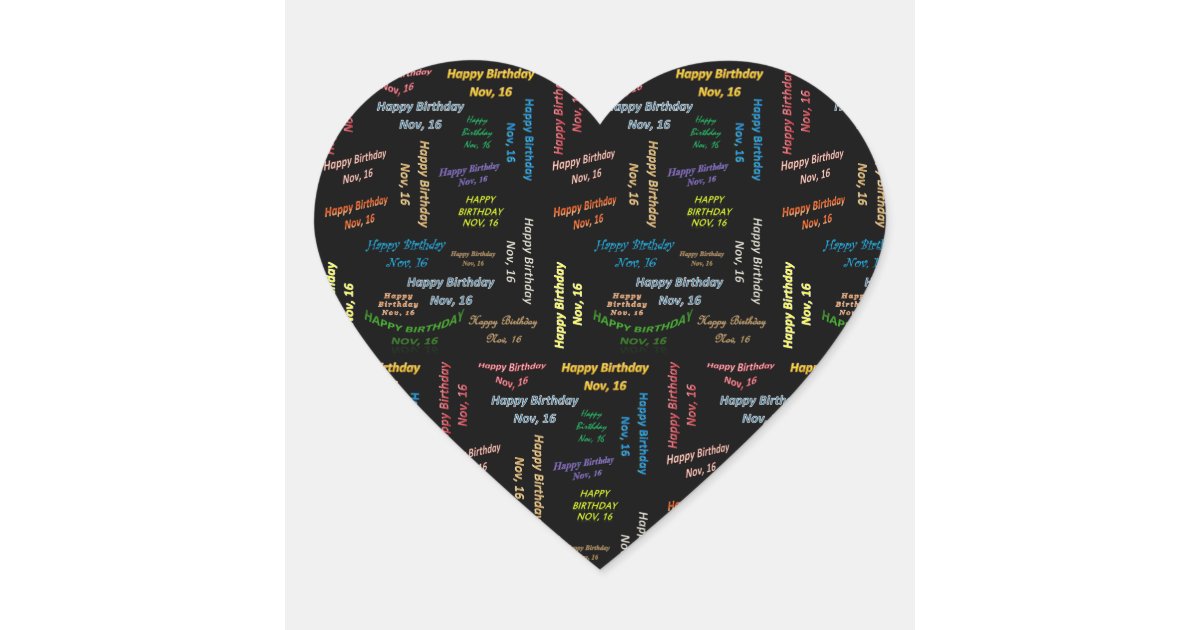 November, 16 Birthday Sticker | Zazzle