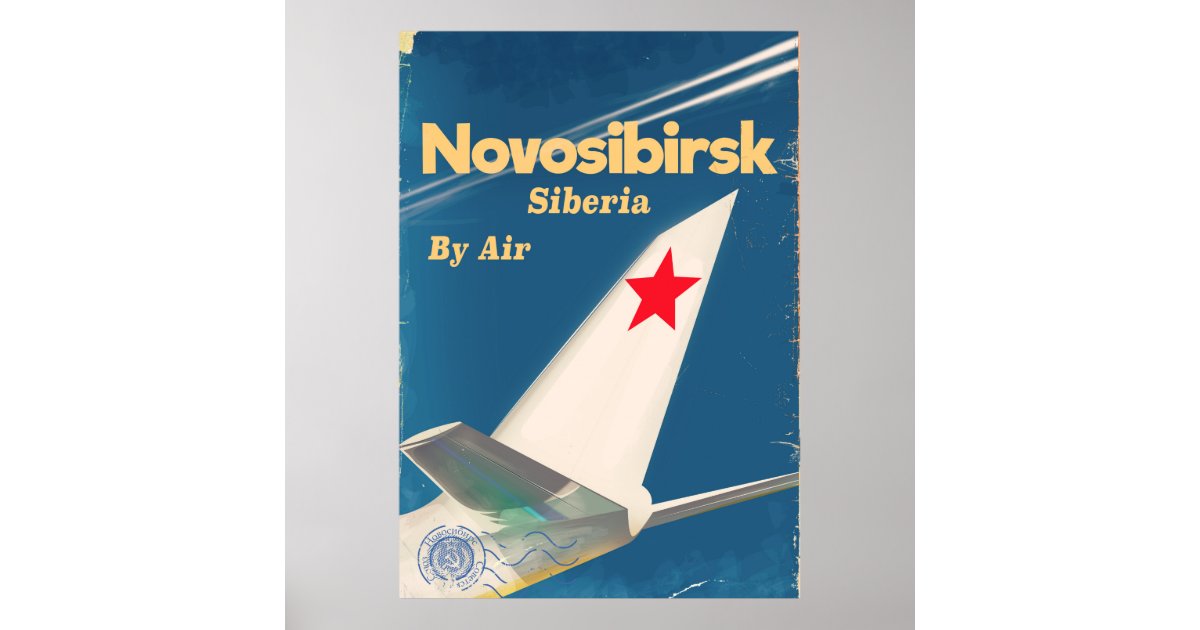 Novosibirsk Siberia soviet union flight poster | Zazzle