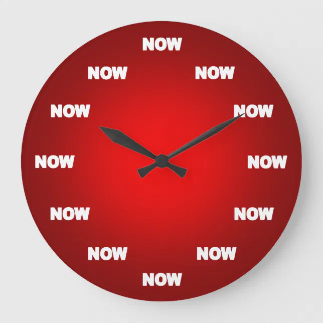 Now Clock (Red) | Zazzle