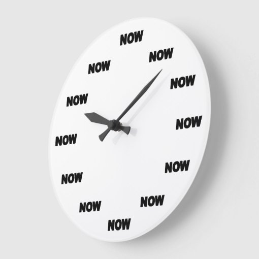 Now Clock (White) #1 | Zazzle