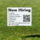 Now Hiring Black and White Retail Scan QR Code Sign | Zazzle