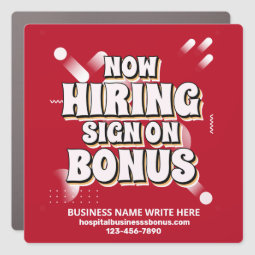 Now Hiring Employees Bonus Benefits Custom Car Magnet | Zazzle