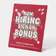 Now Hiring Employees Bonus Benefits Custom Pedestal Sign | Zazzle