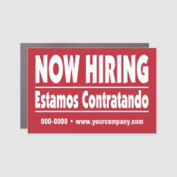Now Hiring / Estamos Contratando Spanish Car Magnet | Zazzle