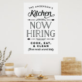Now Hiring Fun Personalized Custom Kitchen Print | Zazzle